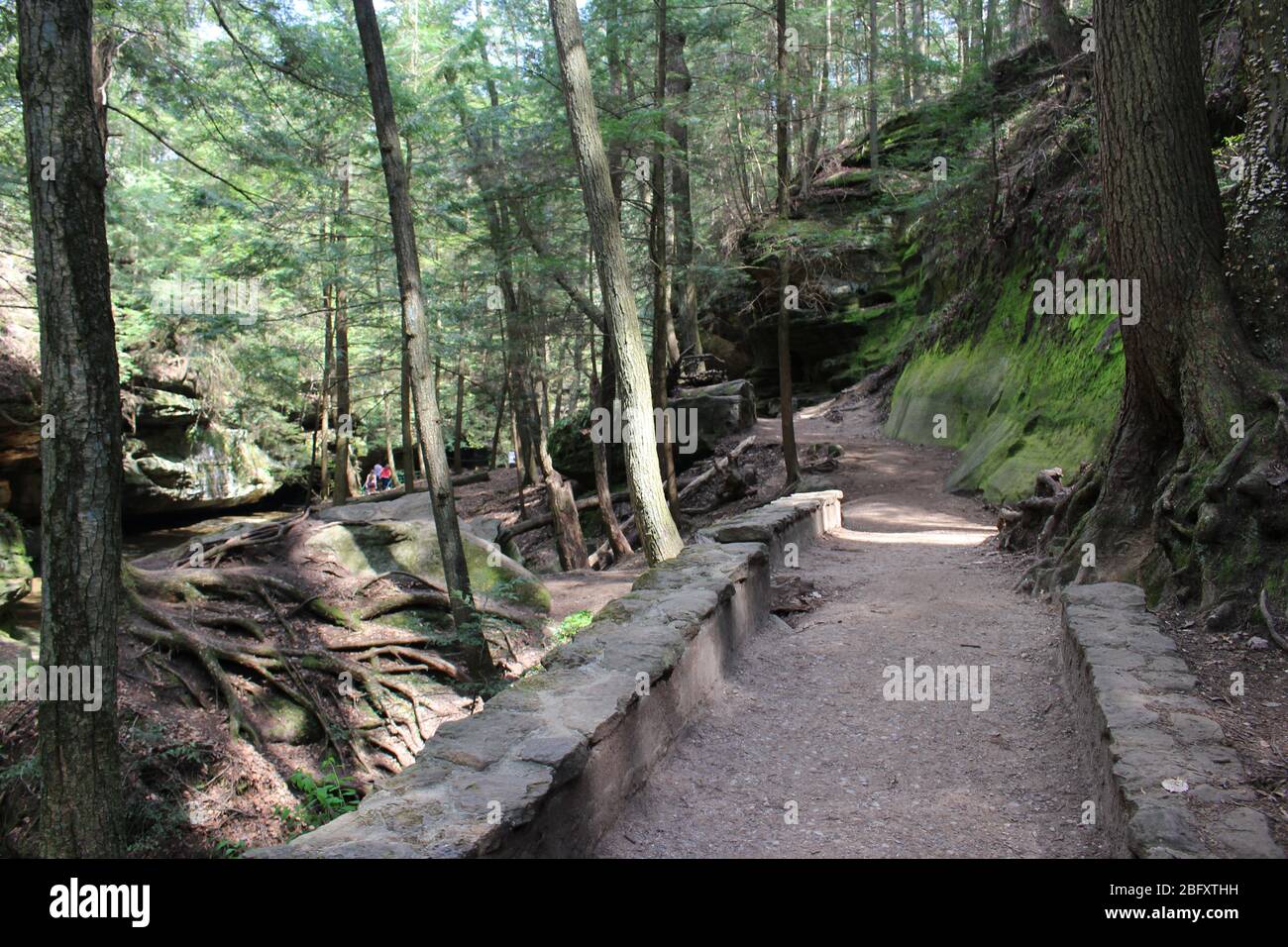 Old man cave walk trail and water fall in Ohio State,nature green ...