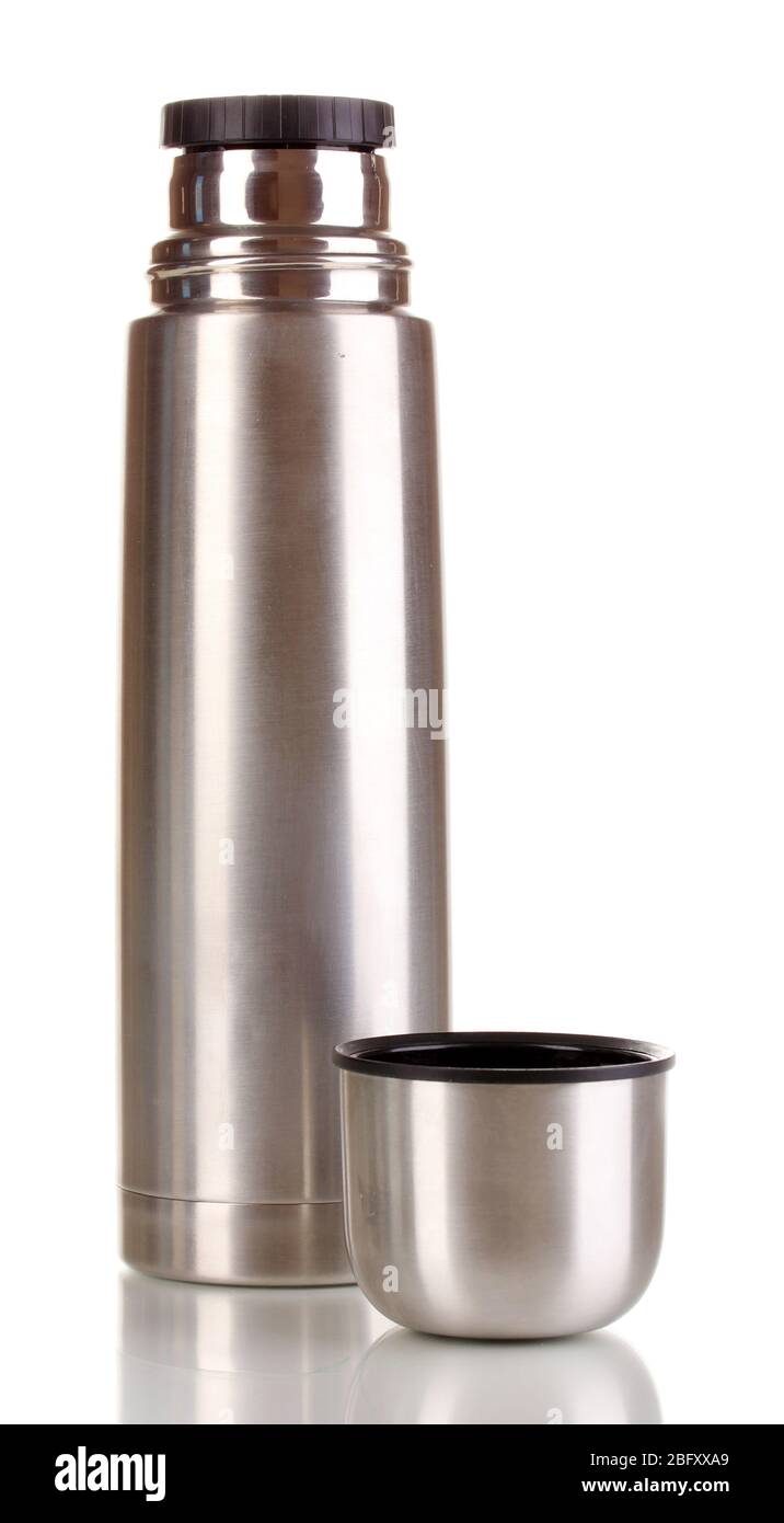 metal thermos isolated on white Stock Photo - Alamy