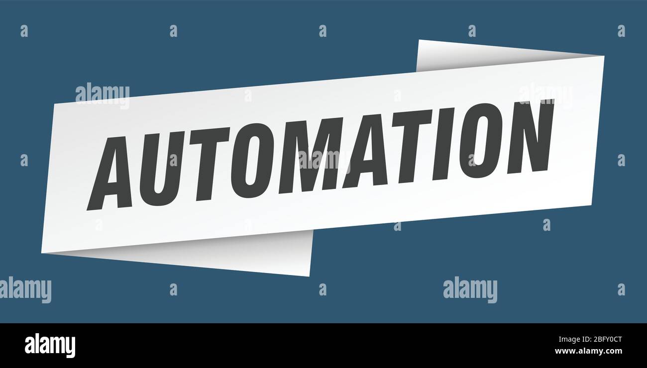 automation banner template. automation ribbon label sign Stock Vector ...