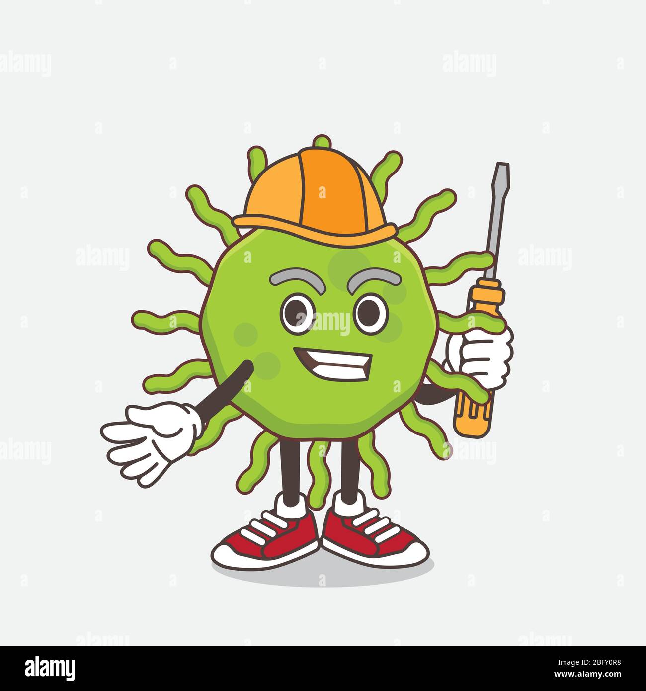 Illustration of Green Virus Mascot Character Vector Stock Vector Image ...