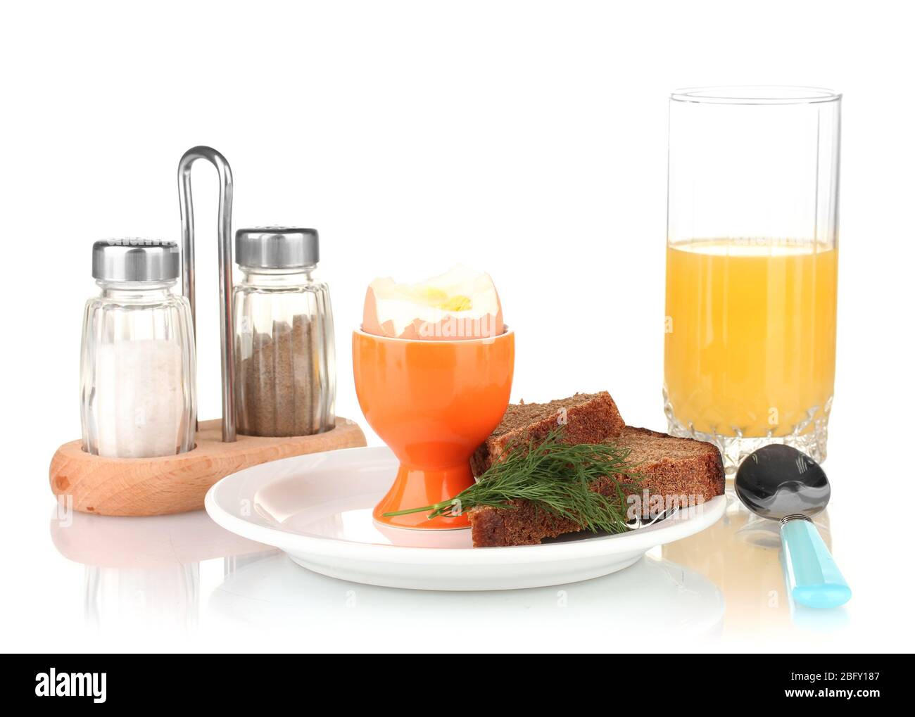 Light Breakfast isolated on white Stock Photo - Alamy