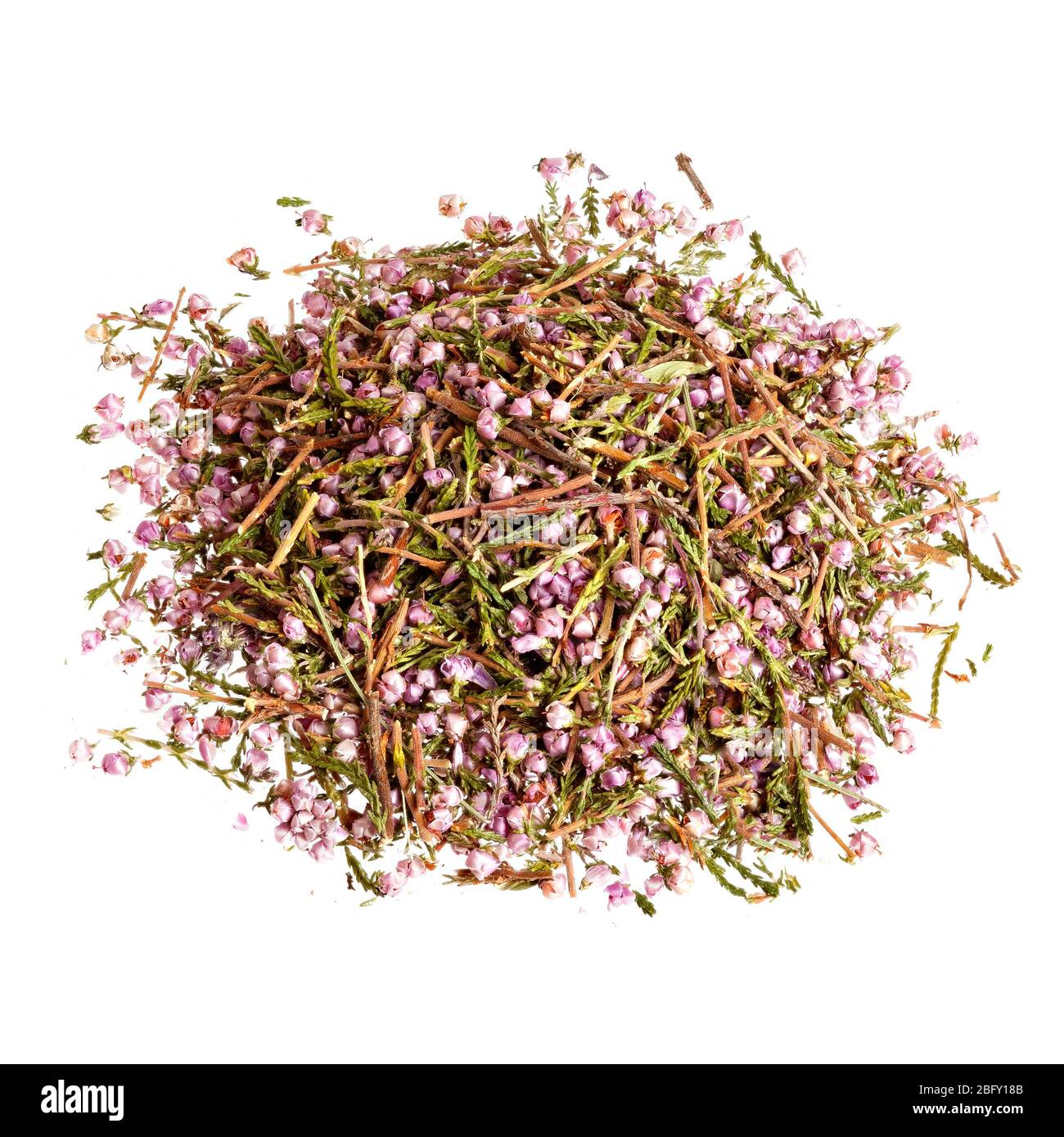 Heather blossom tea isolated on the white background Stock Photo - Alamy
