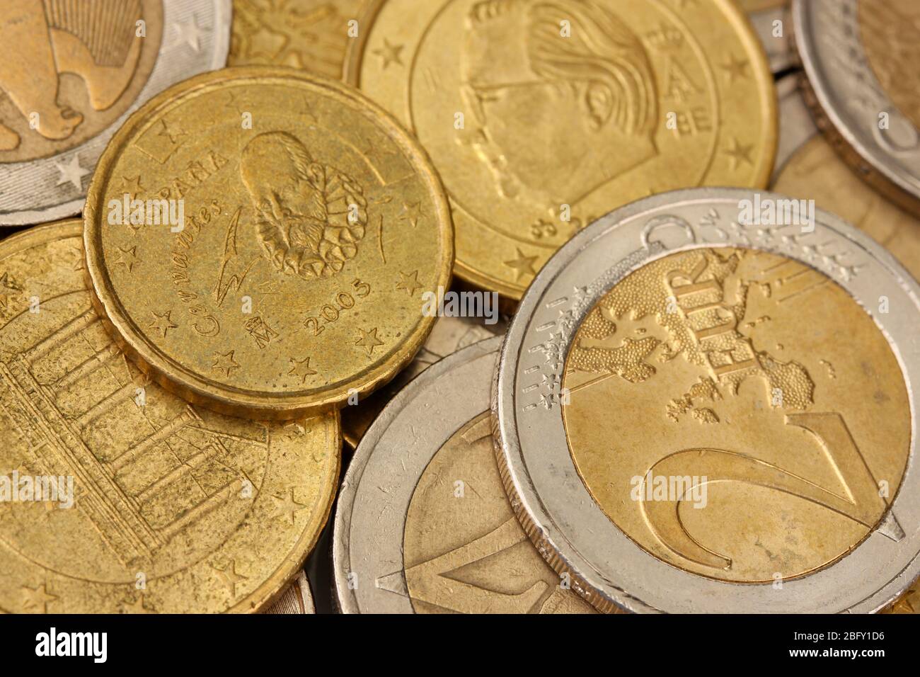 euro coins background Stock Photo - Alamy