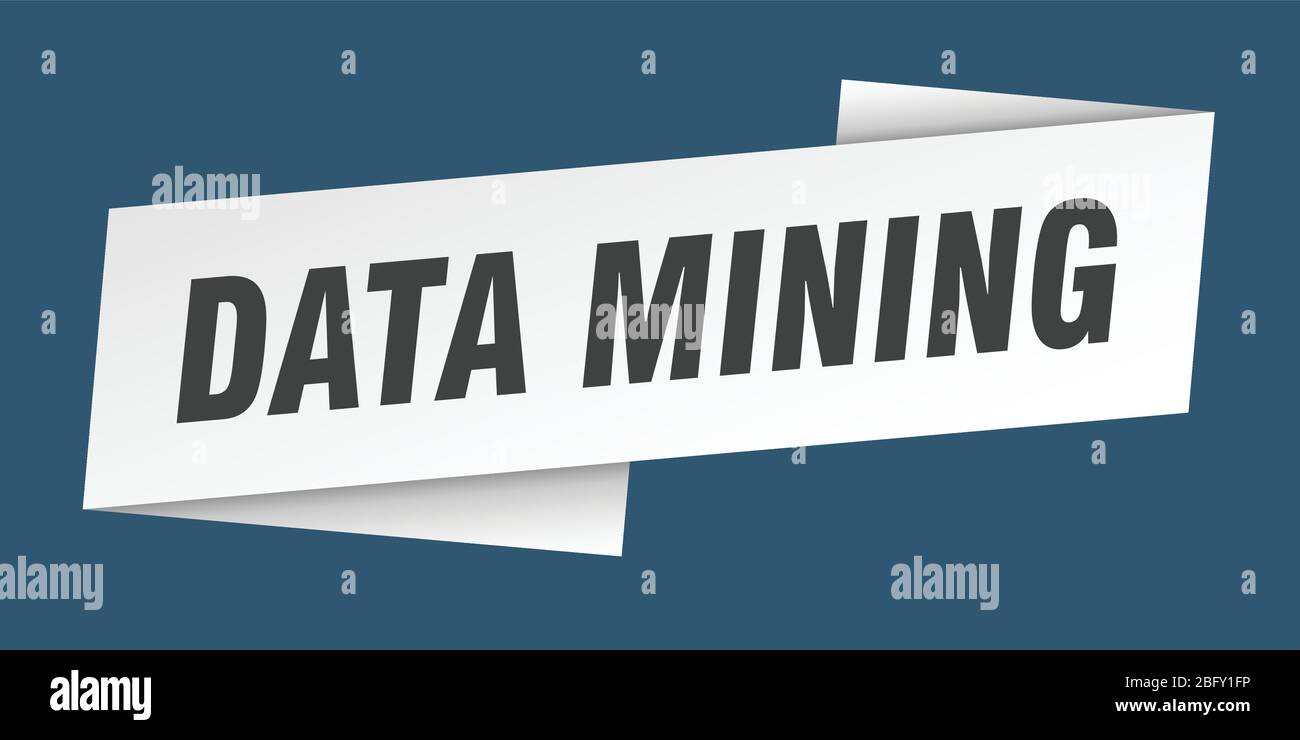 data mining banner template. data mining ribbon label sign Stock Vector ...