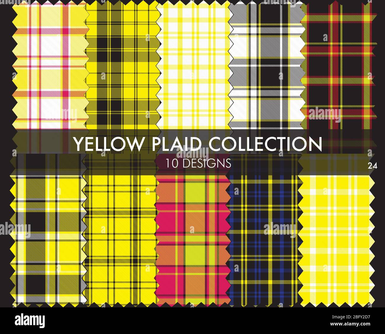 Yellow Plaid tartan seamless pattern collection includes 10 designs ...