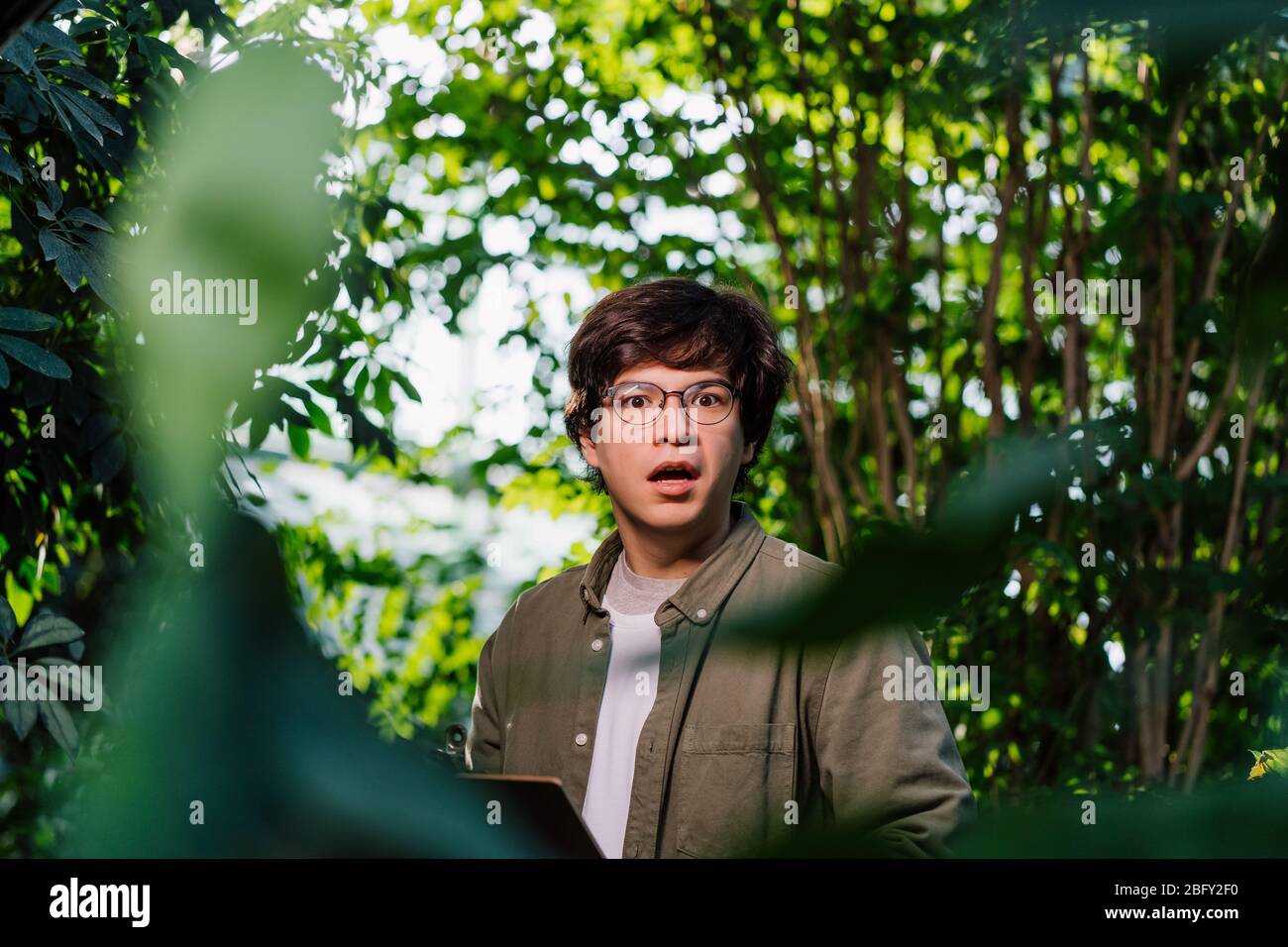 Nature protection concept. Male scientist looking at the camera Stock ...