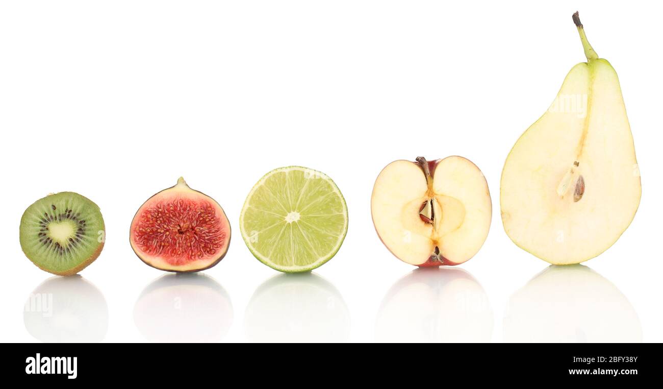 Sliced fruit isolated on white Stock Photo - Alamy