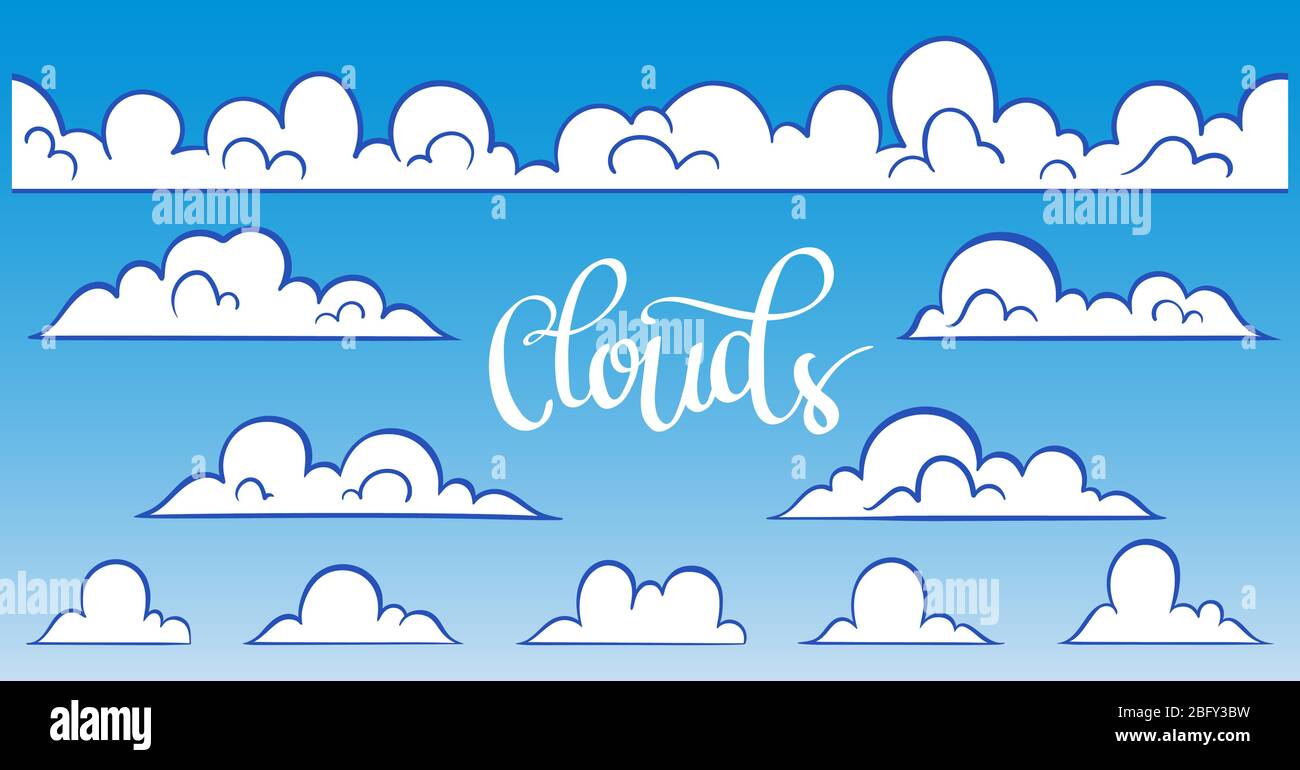 Set different shape clouds design hi-res stock photography and images ...