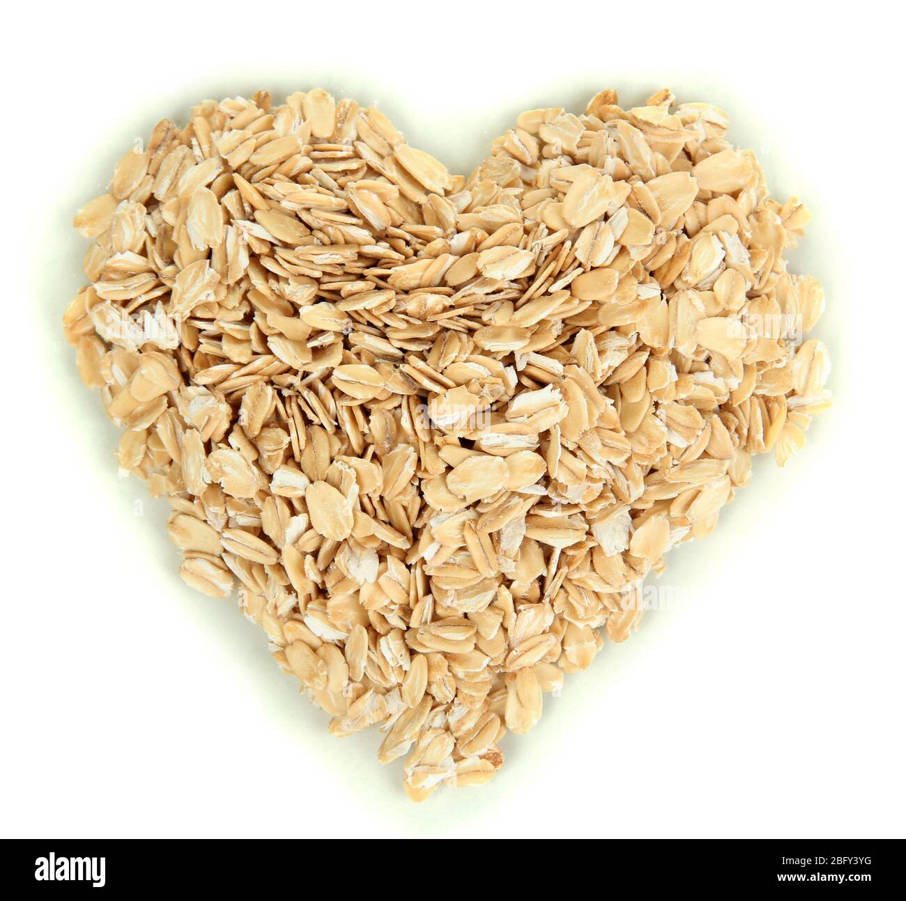Heart shape made from oat flakes isolated on white Stock Photo - Alamy
