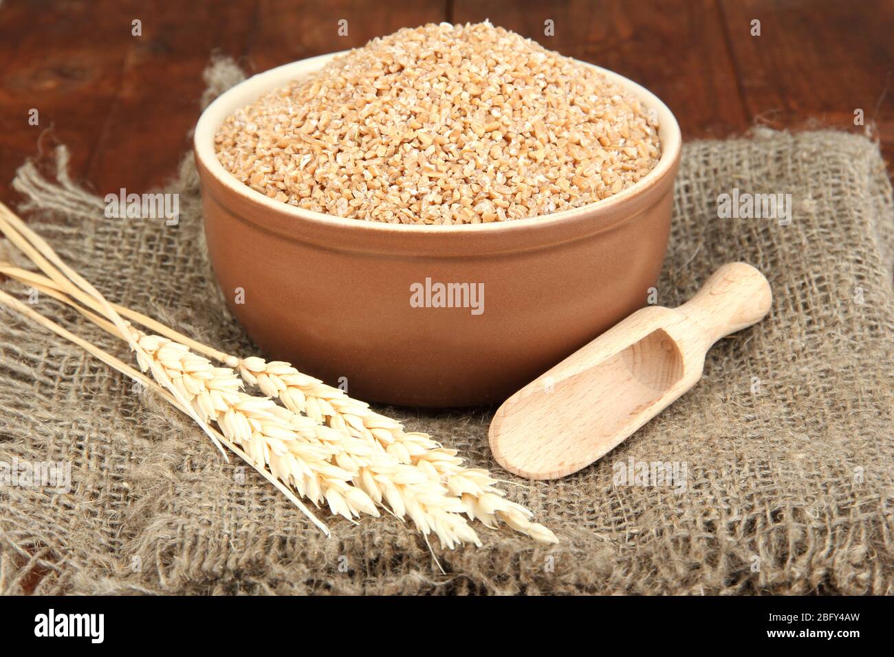 Wheat bran on the table Stock Photo - Alamy