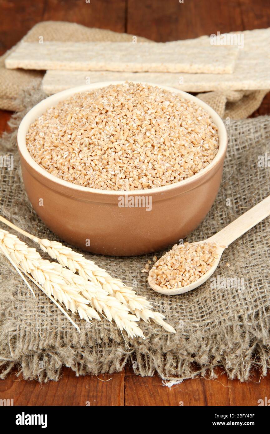 Wheat bran on the table Stock Photo - Alamy