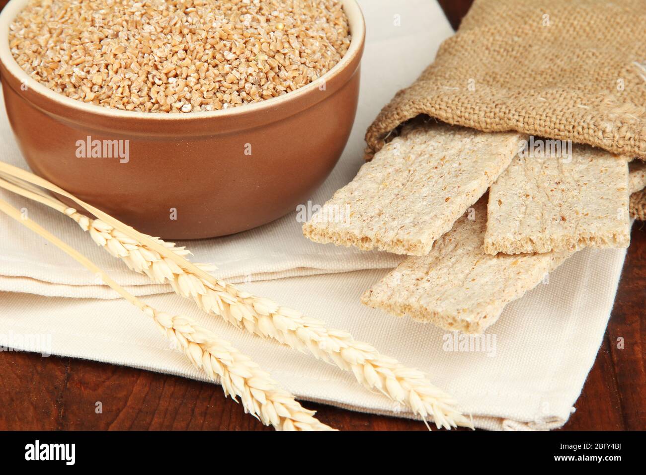 Wheat bran on the table Stock Photo - Alamy