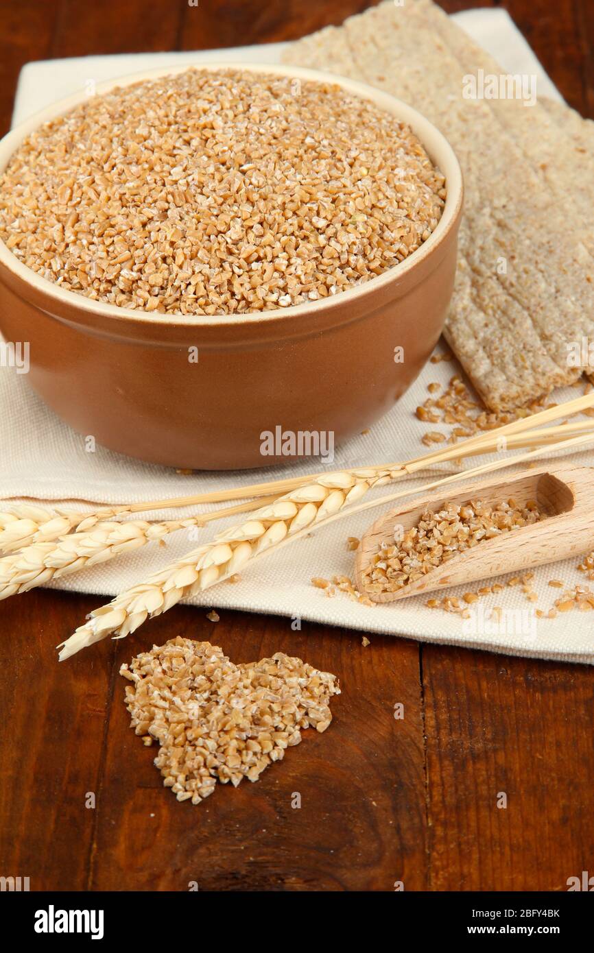 Wheat bran on the table Stock Photo - Alamy