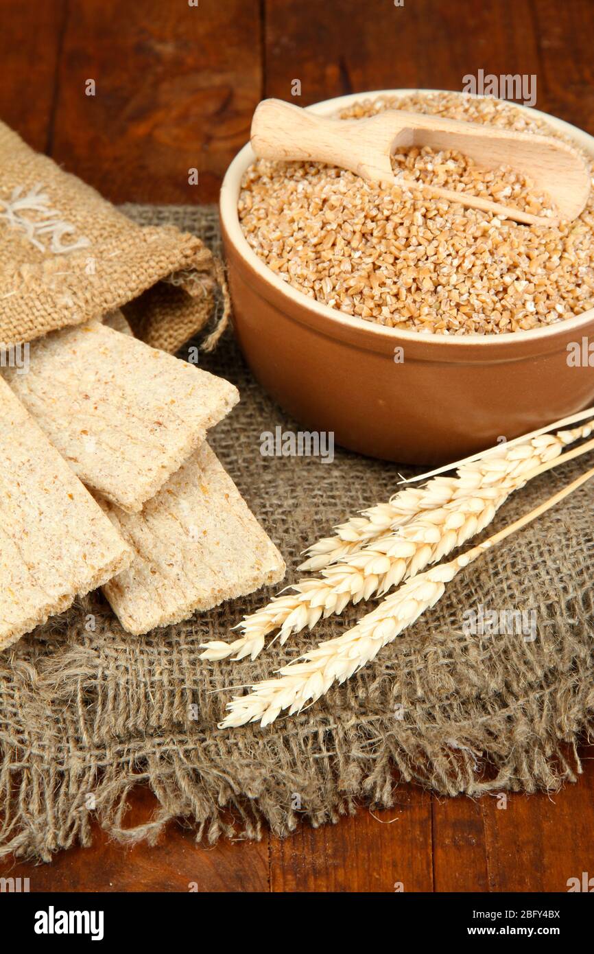 Wheat bran on the table Stock Photo - Alamy