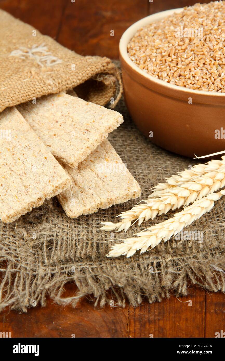 Wheat bran on the table Stock Photo - Alamy