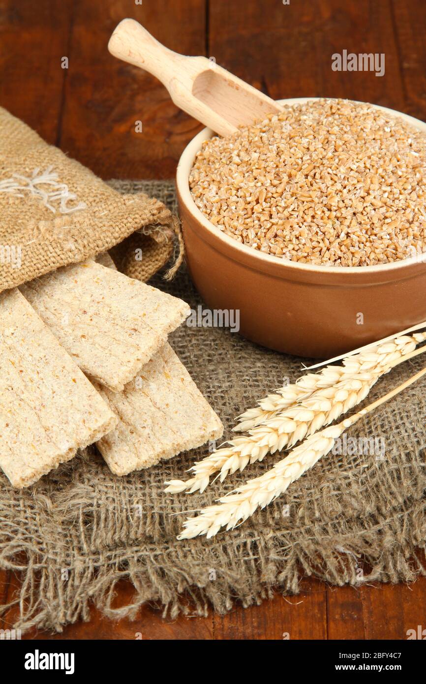 Wheat bran on the table Stock Photo - Alamy