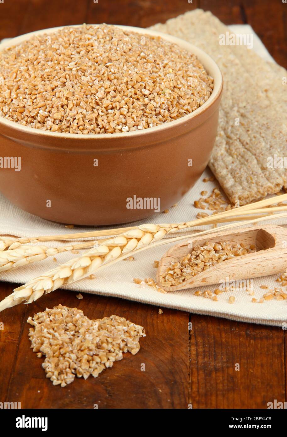 Wheat bran on the table Stock Photo - Alamy