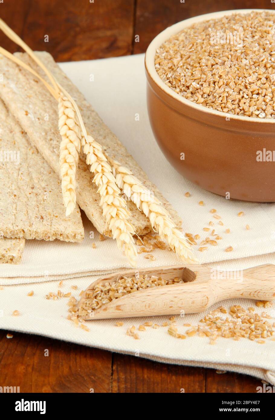 Wheat bran on the table Stock Photo - Alamy