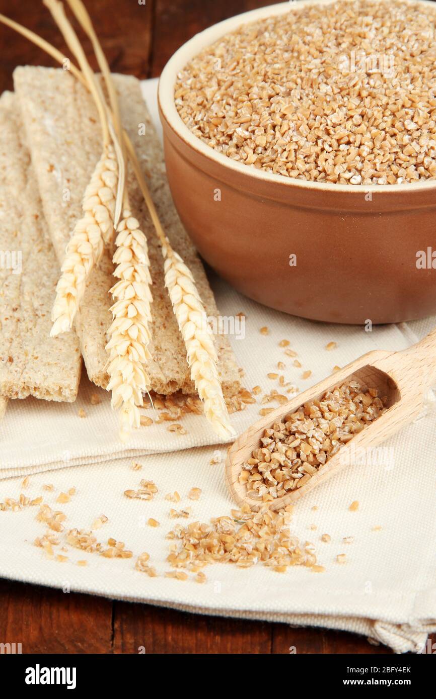 Wheat bran on the table Stock Photo - Alamy
