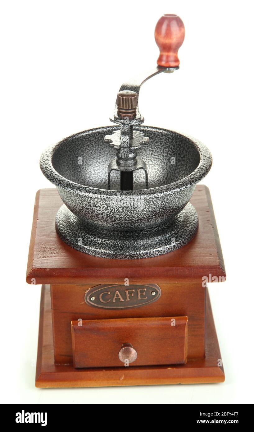 Coffee grinder isolated on white Stock Photo - Alamy