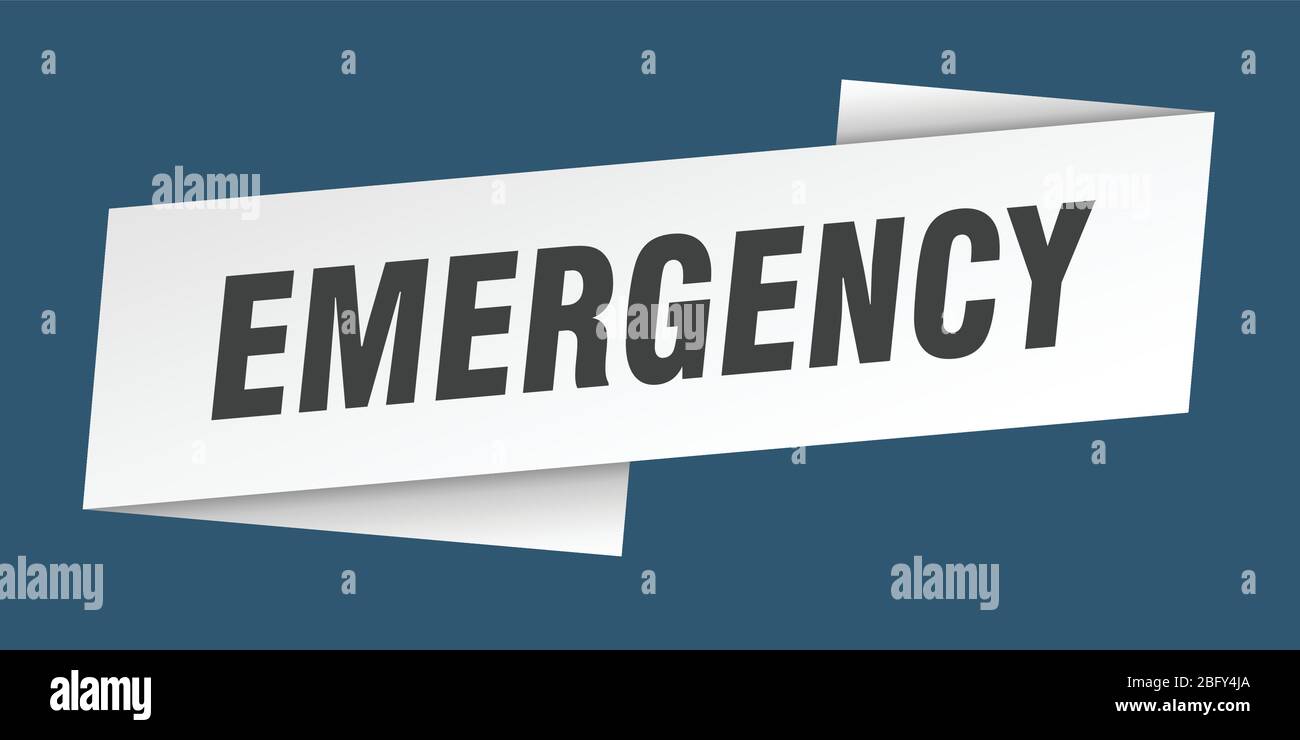 emergency banner template. emergency ribbon label sign Stock Vector ...