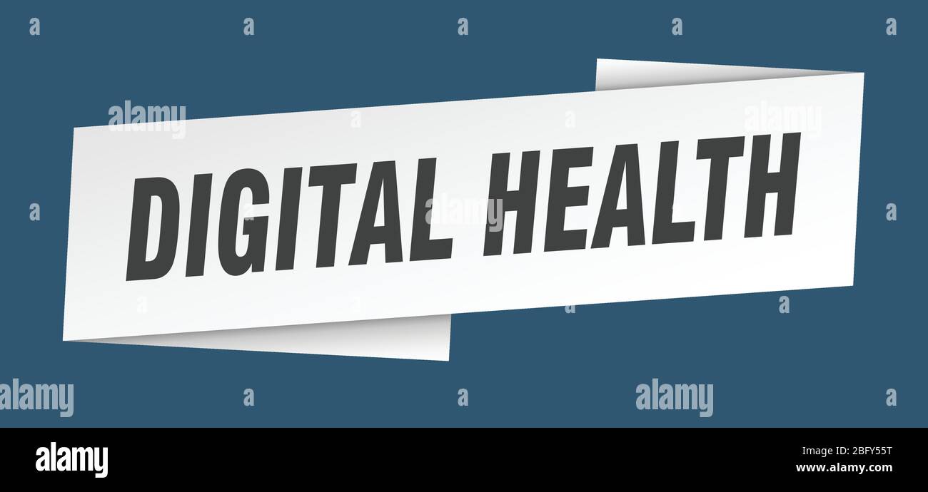 digital health banner template. digital health ribbon label sign Stock ...