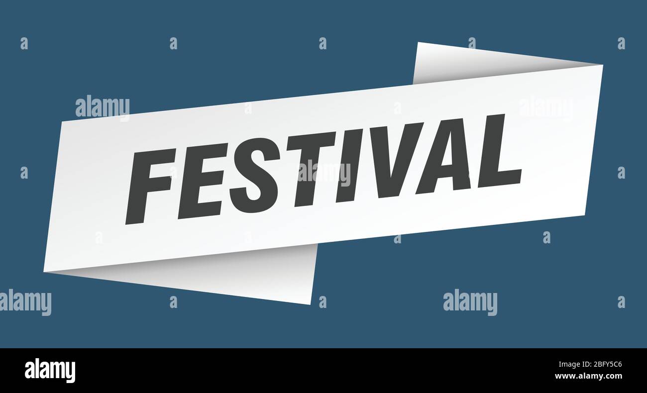 festival banner template. festival ribbon label sign Stock Vector Image ...