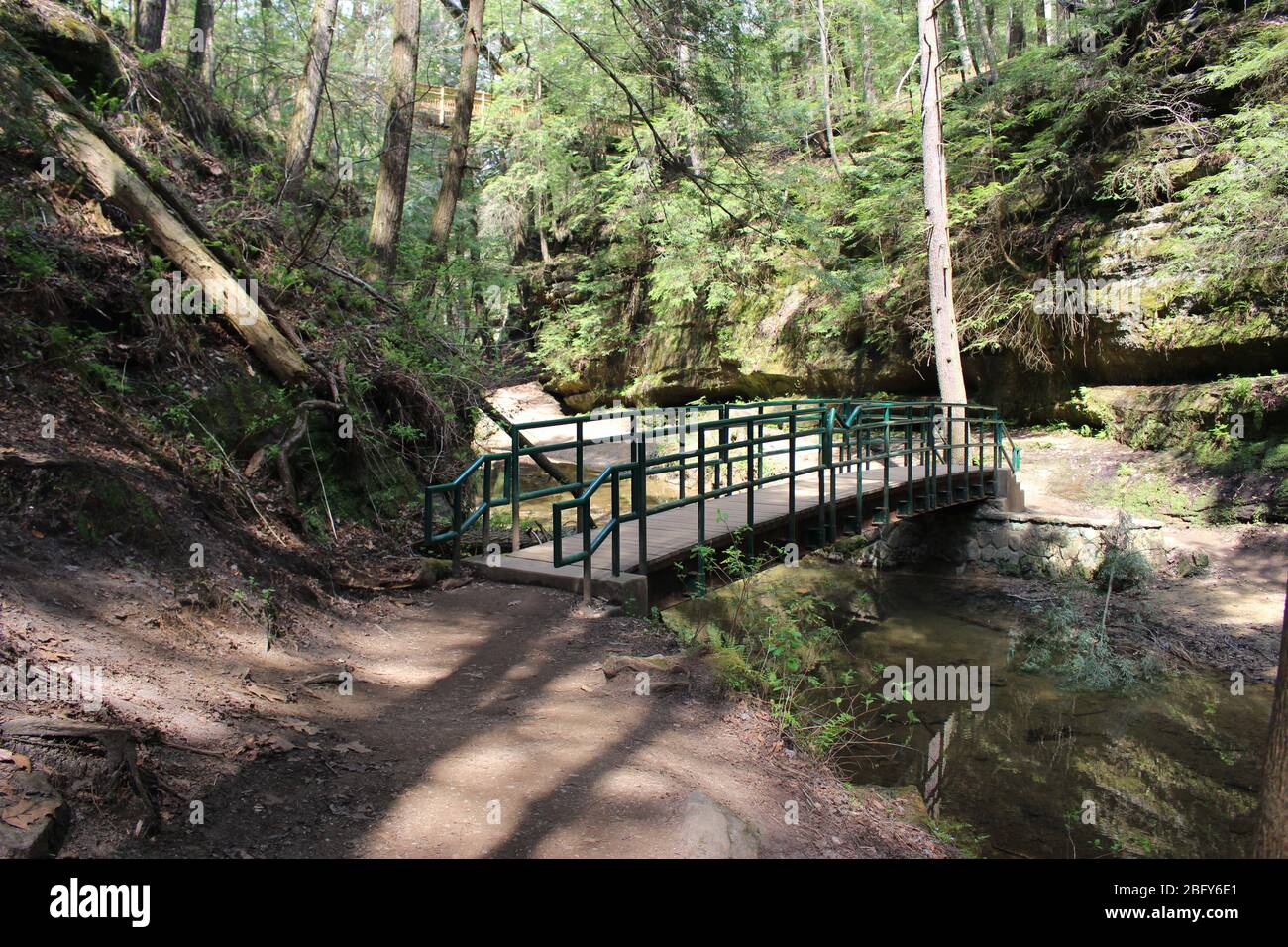 Old man cave walk trail and water fall in Ohio State,nature green ...
