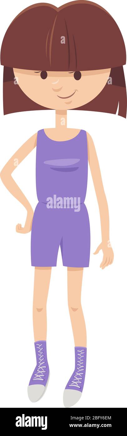 Cartoon Illustration of Elementary Age or Teenager Girl Comic Character ...