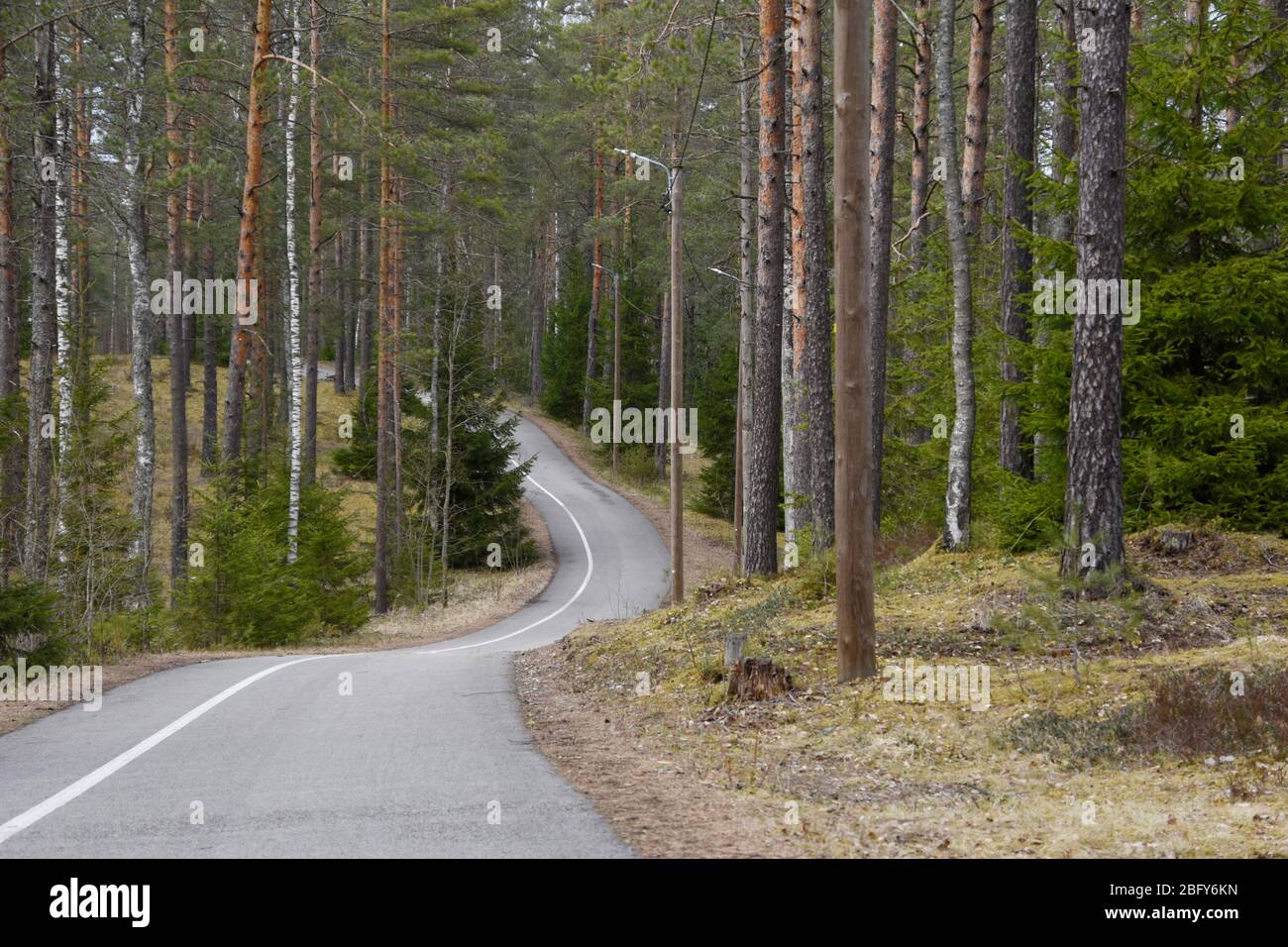 Curved path in park landscape hi-res stock photography and images - Alamy