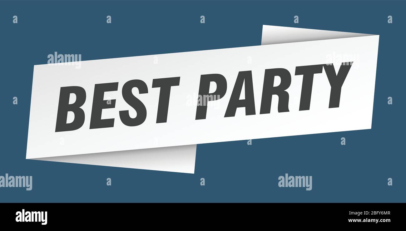 best party banner template. best party ribbon label sign Stock Vector ...
