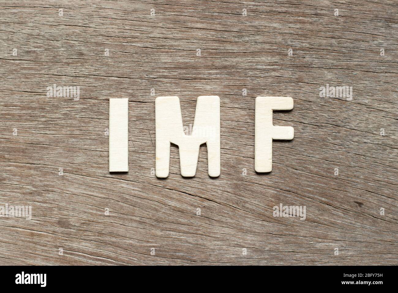 Alphabet letter in word IMF (abbreviation of International Monetary ...
