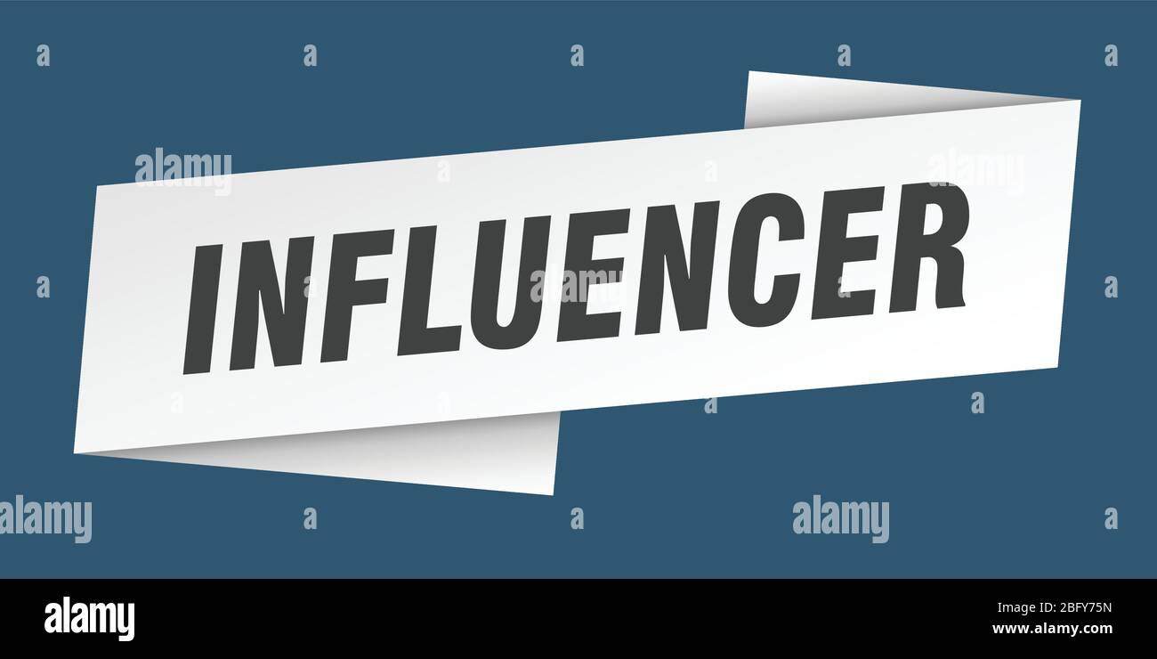 influencer banner template. influencer ribbon label sign Stock Vector ...