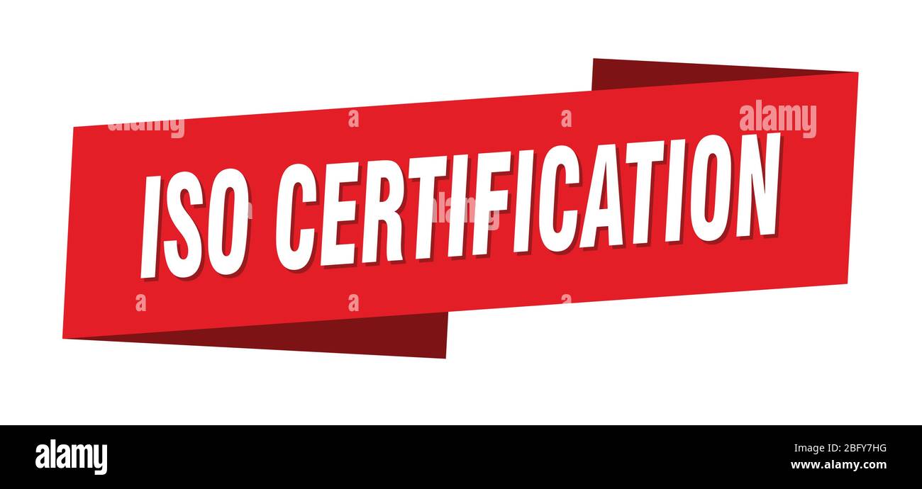 iso certification banner template. iso certification ribbon label sign ...