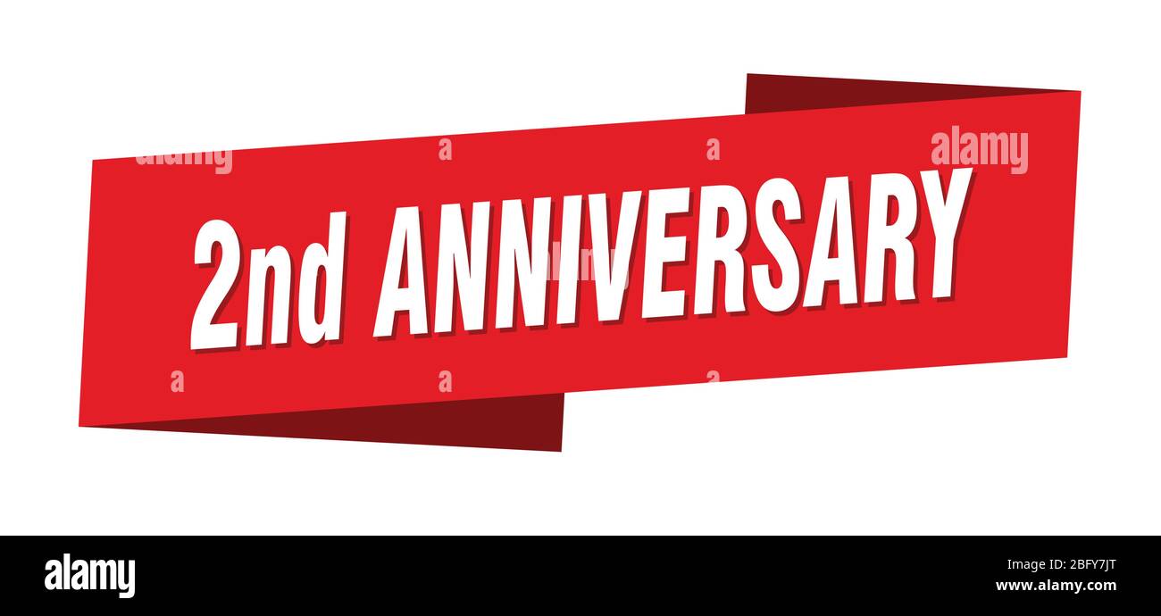 2nd anniversary banner template. 2nd anniversary ribbon label sign ...