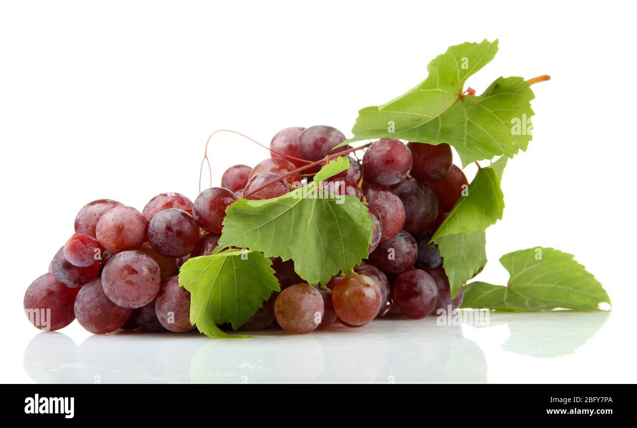 ripe sweet grapes isolated on white Stock Photo - Alamy