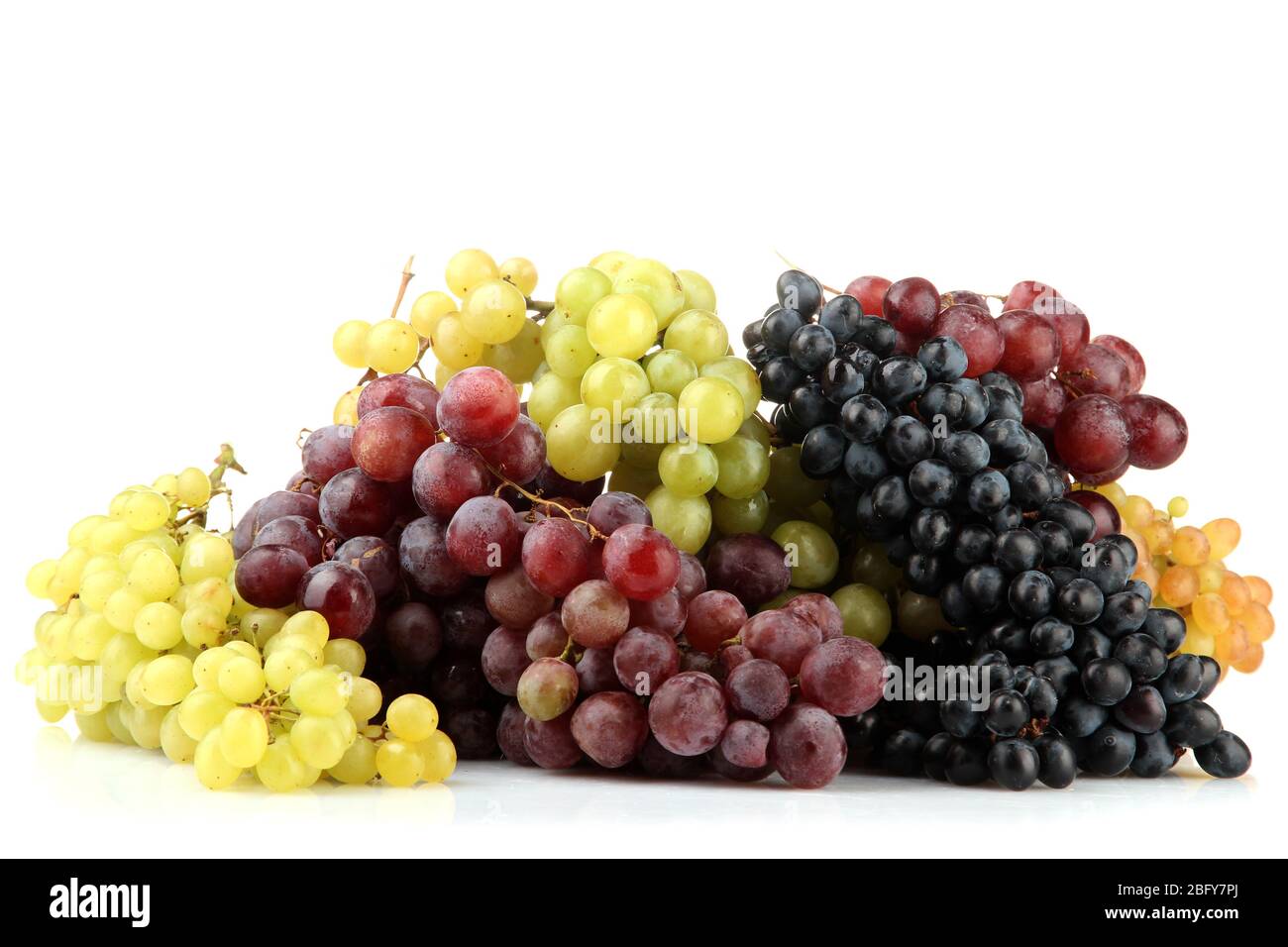 assortment of ripe sweet grapes isolated on white Stock Photo - Alamy