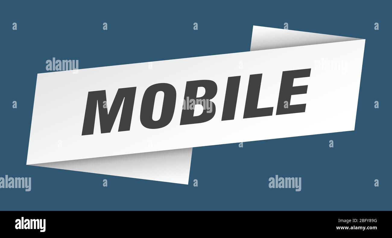 mobile banner template. mobile ribbon label sign Stock Vector Image ...