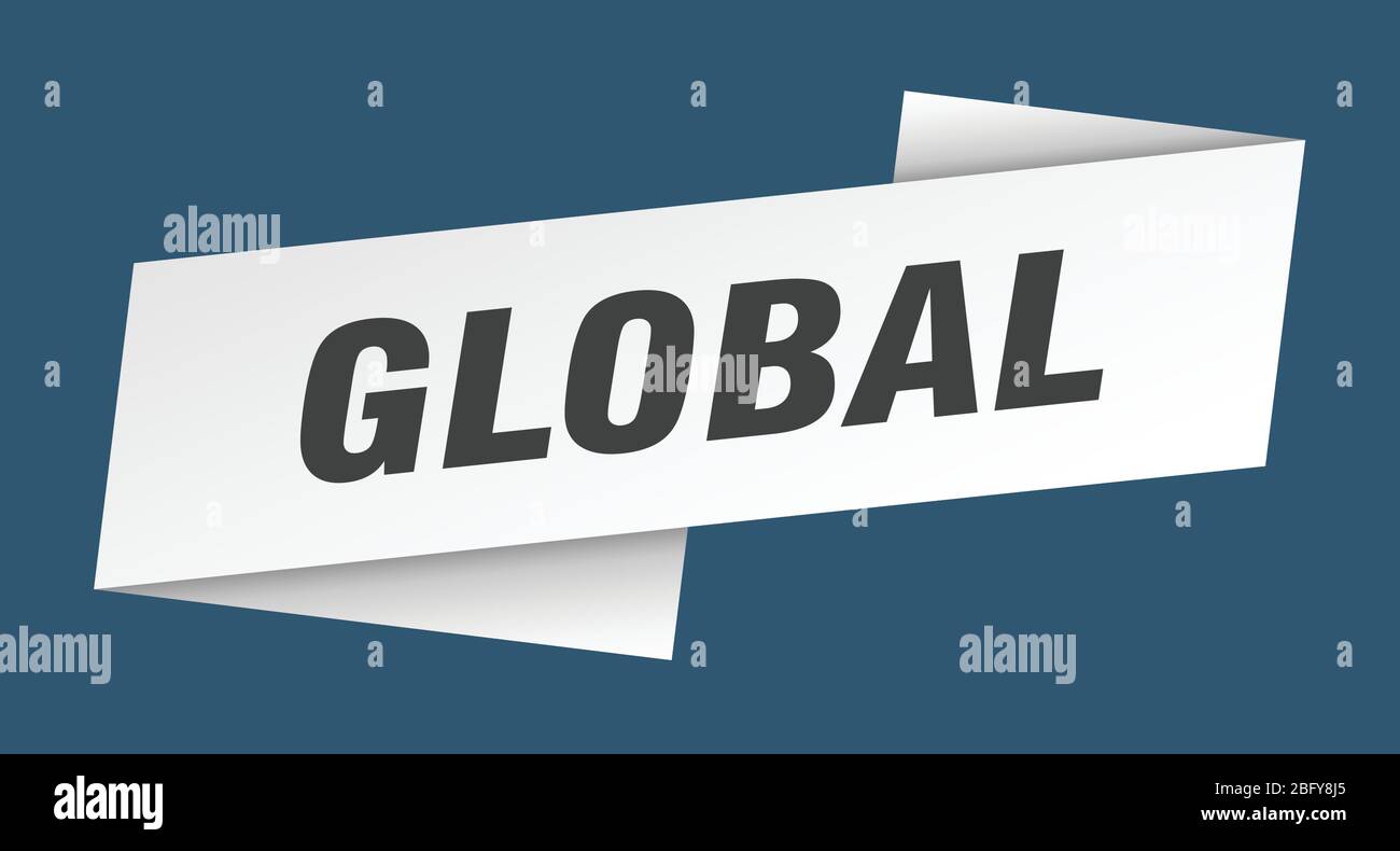 global banner template. global ribbon label sign Stock Vector Image ...