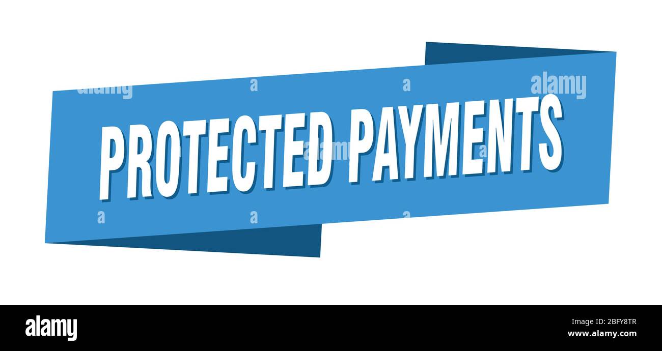 protected payments banner template. protected payments ribbon label sign Stock Vector Image ...