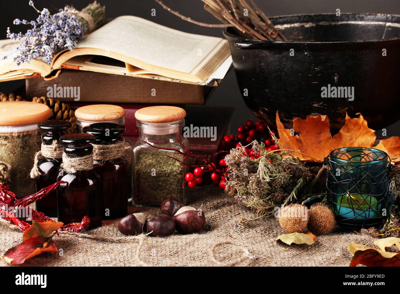 Detail photo of Scary halloween laboratory Stock Photo - Alamy