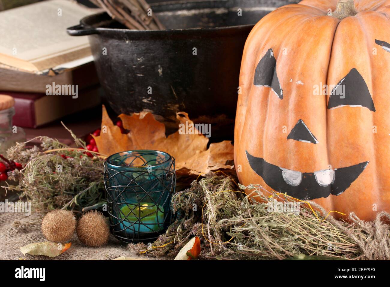 Detail photo of Scary halloween laboratory Stock Photo - Alamy
