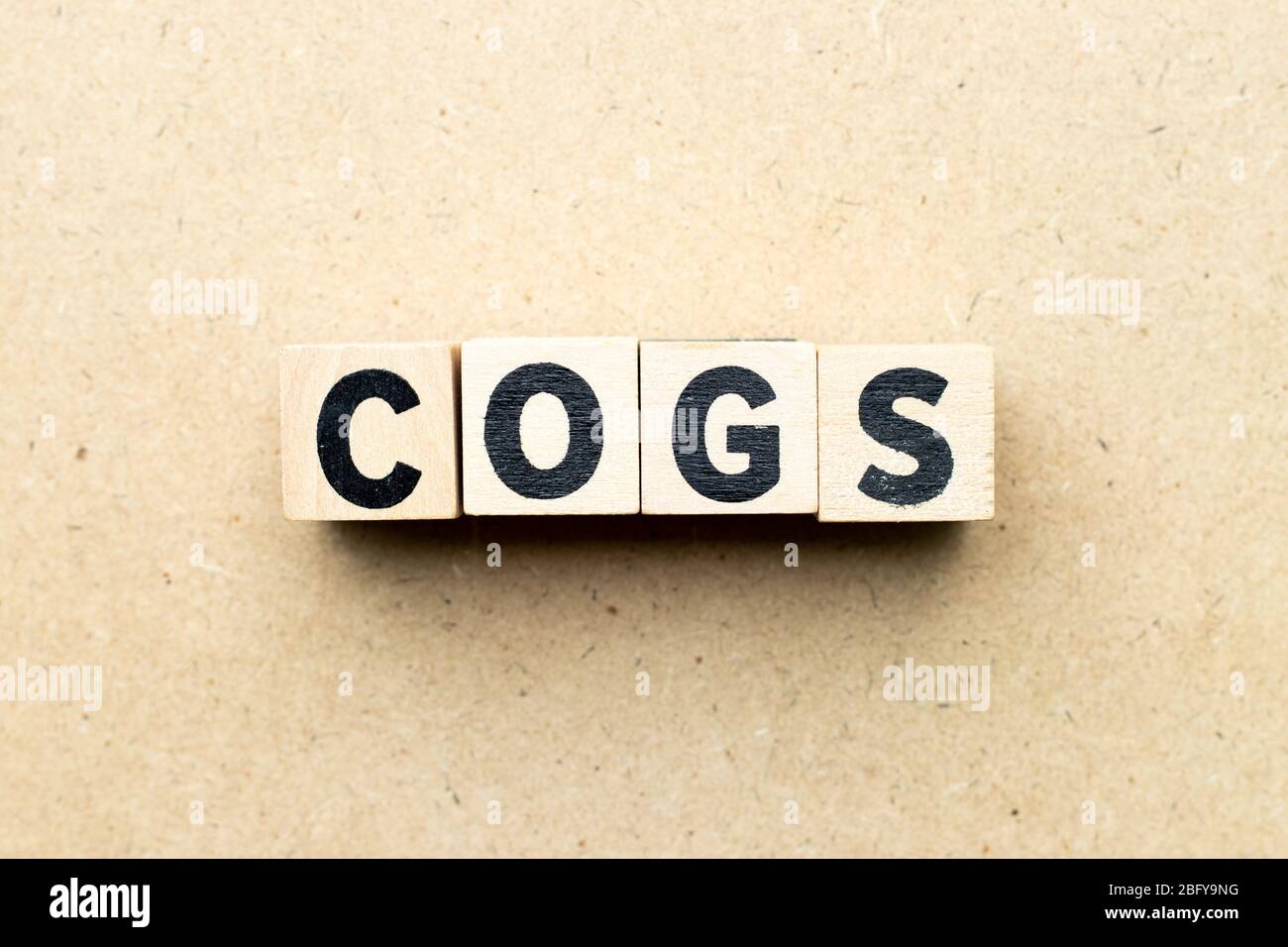 Alphabet letter block in word COGS (Abbreviation of Cost of goods sold ...