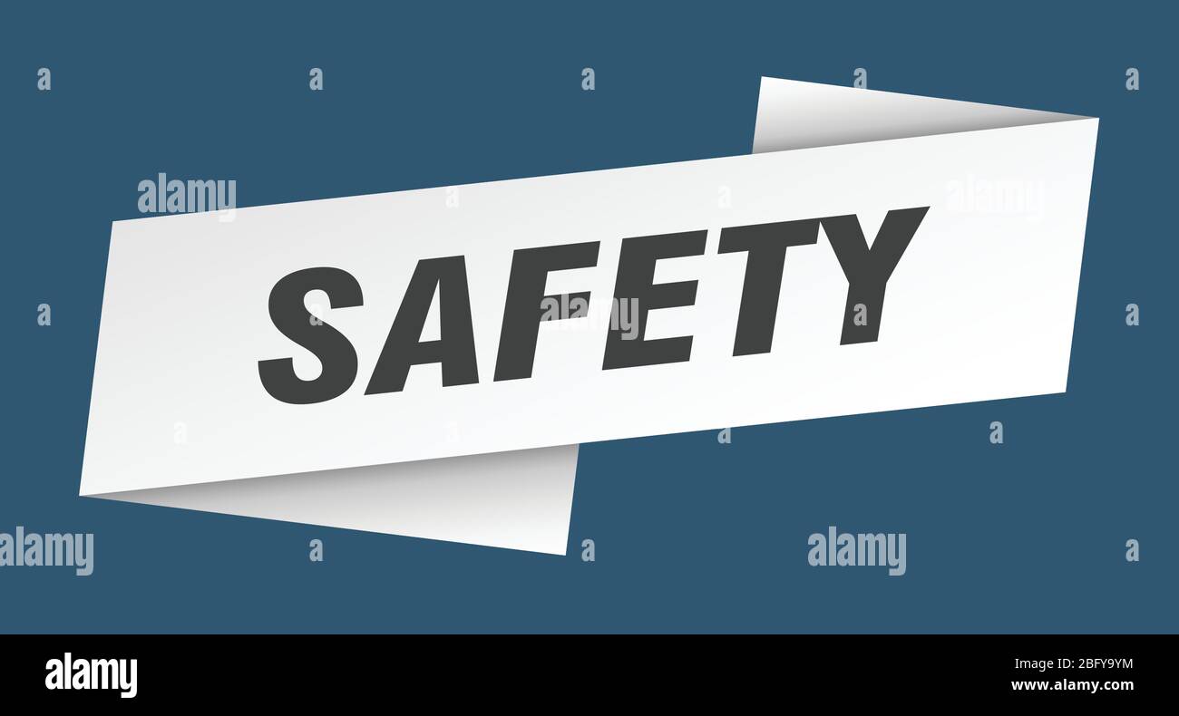 safety banner template. safety ribbon label sign Stock Vector Image ...