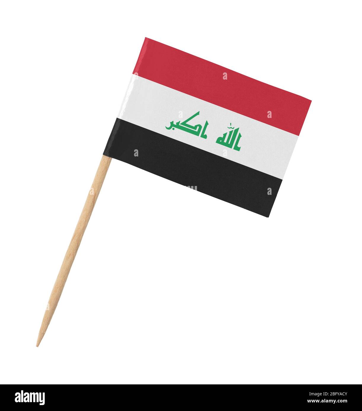 Small paper Iraqi flag on wooden stick, isolated on white Stock Photo ...
