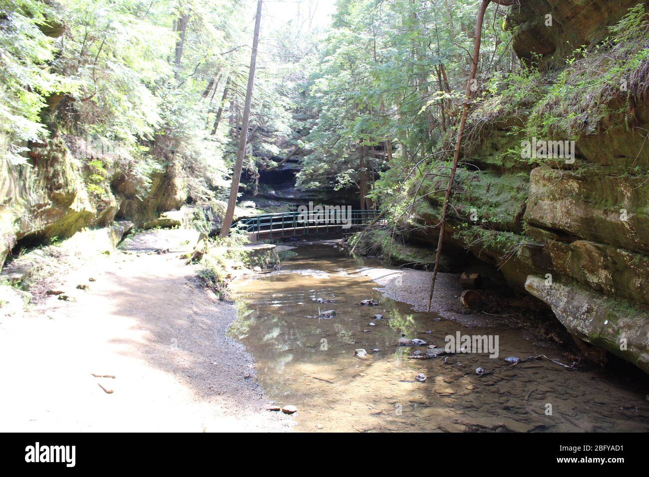 Old man cave walk trail and water fall in Ohio State,nature green ...