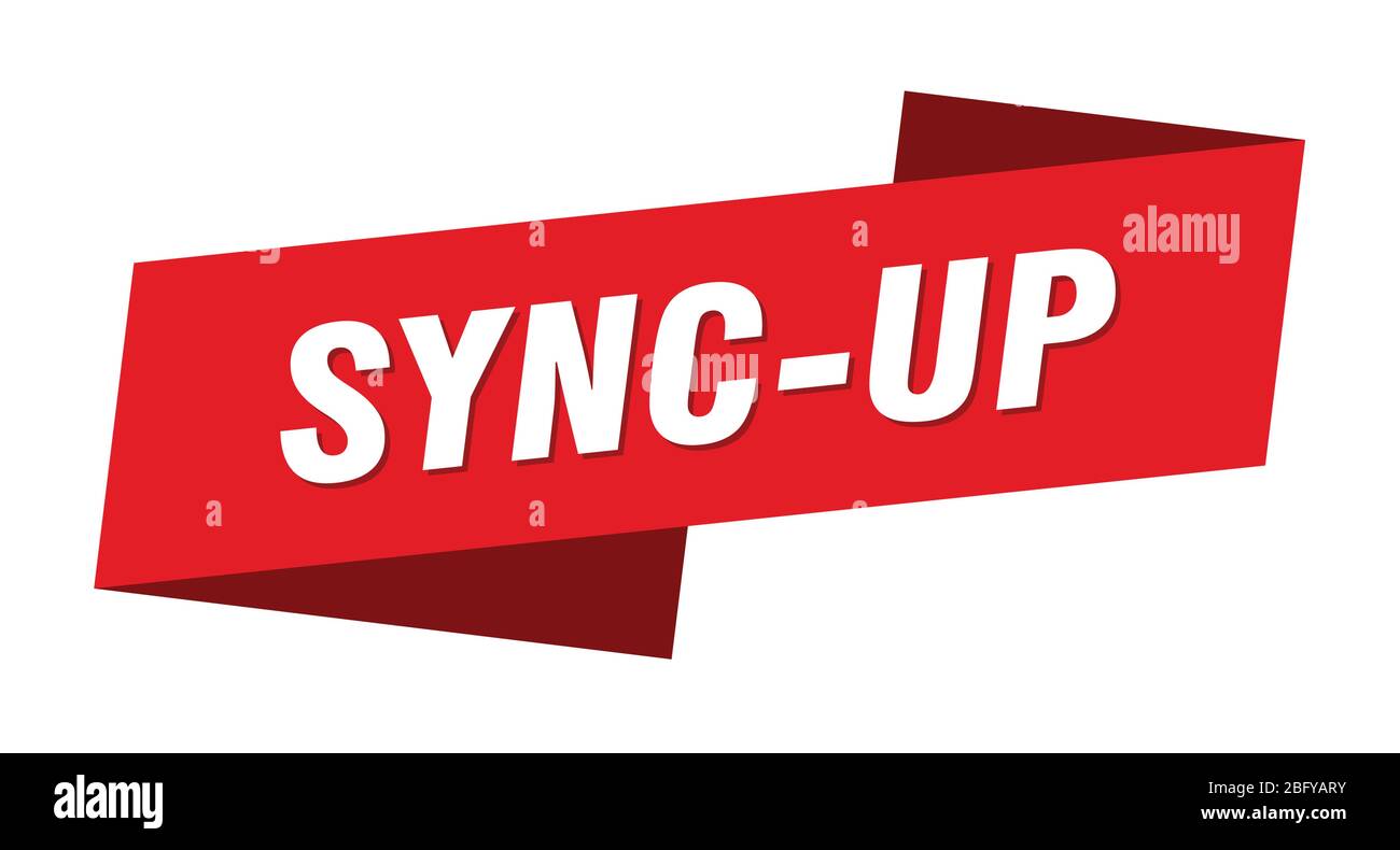 sync-up banner template. sync-up ribbon label sign Stock Vector Image ...