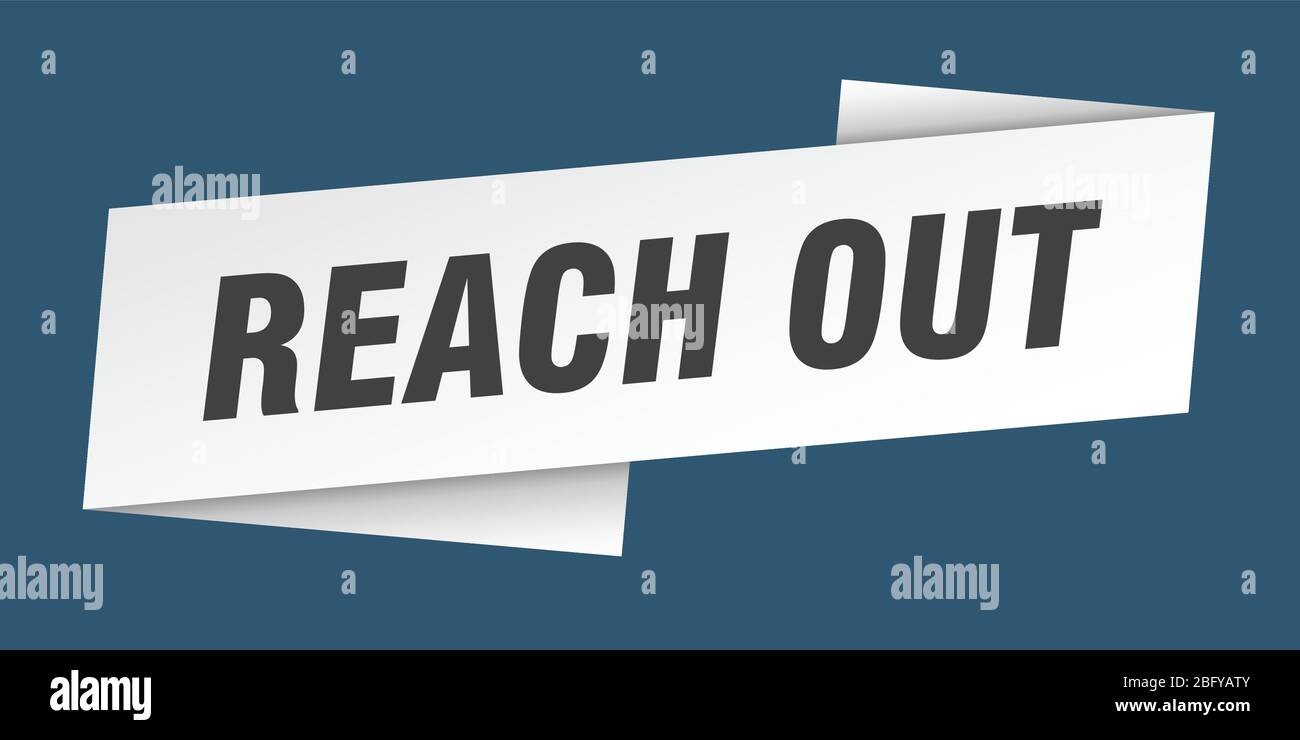 reach out banner template. reach out ribbon label sign Stock Vector ...