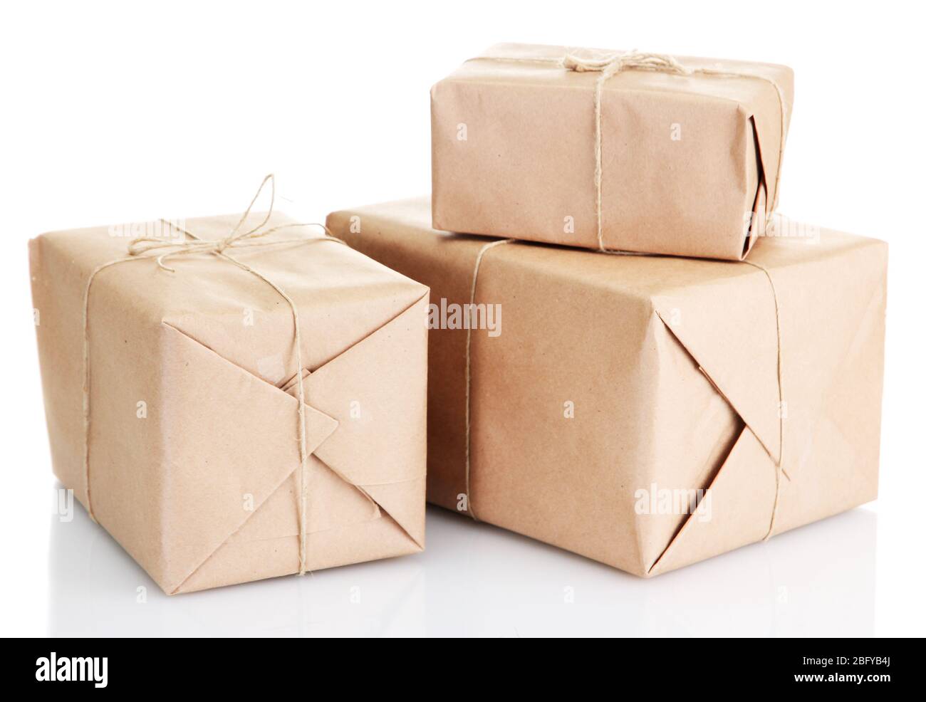 Pile of parcels wrapped up with string hi-res stock photography and ...