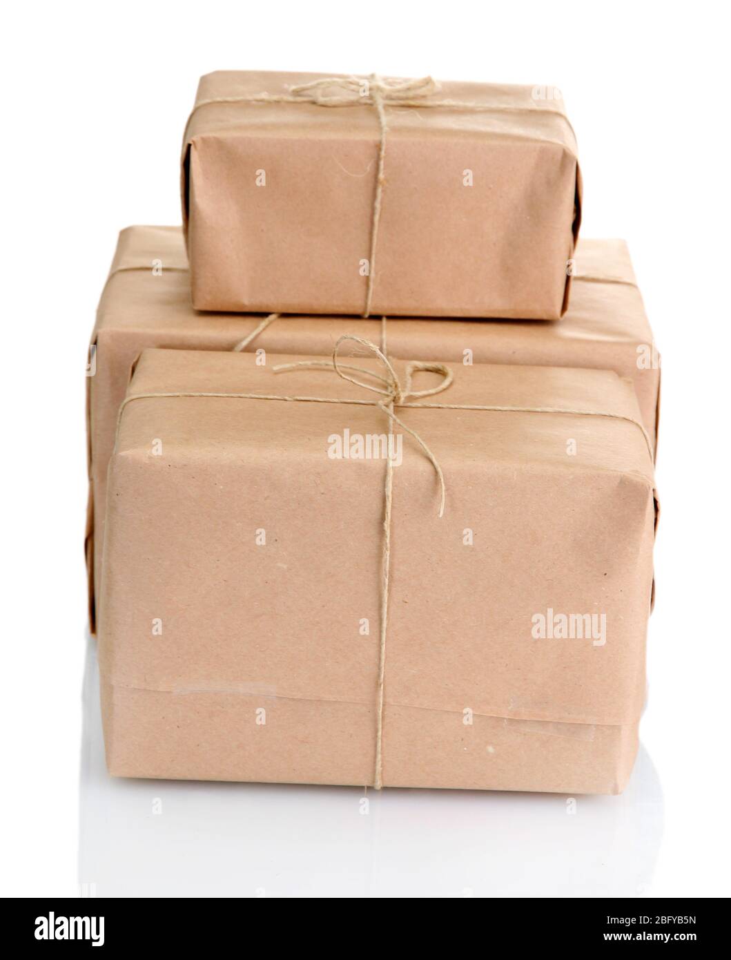 Pile of parcels wrapped up with string hi-res stock photography and ...